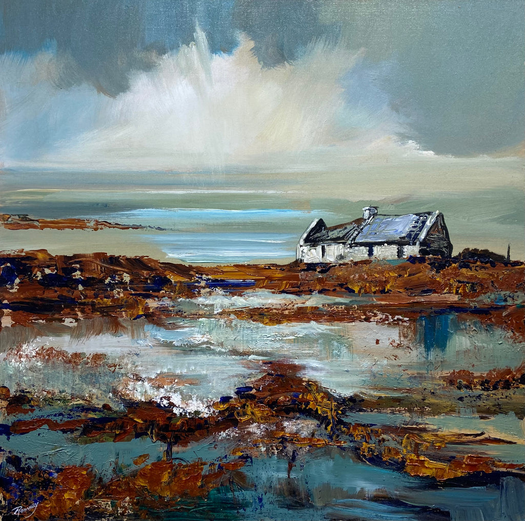 Slieve Gullion Cottage (and Belfast Lough) by J P Rooney – Irish Art Plus