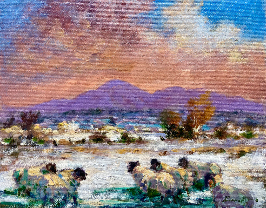 Sheep in Winter, Near The Mournes, Co.Down. by William Cunningham ...