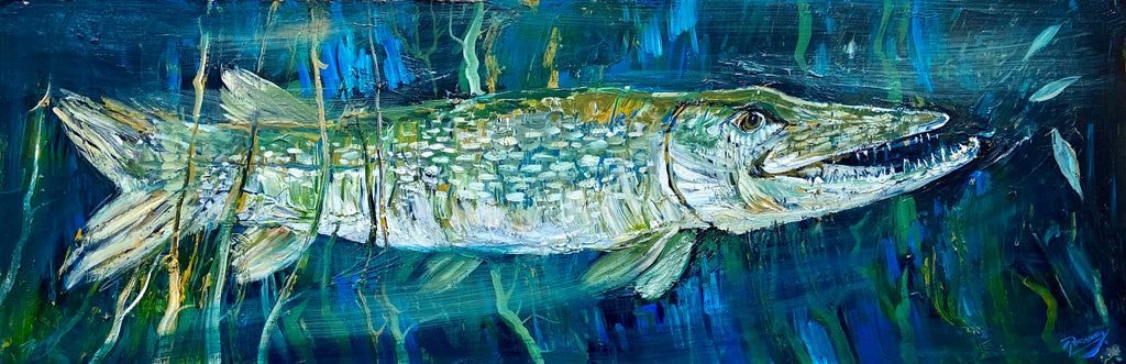 PIKE - (From Ted Hughes Poem) by J P Rooney – Irish Art Plus