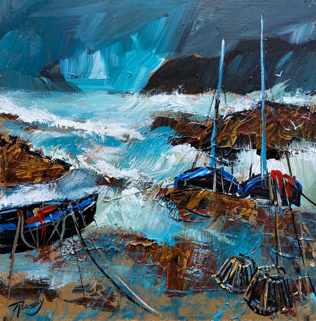 Curraghs and The Headland by J P Rooney – Irish Art Plus