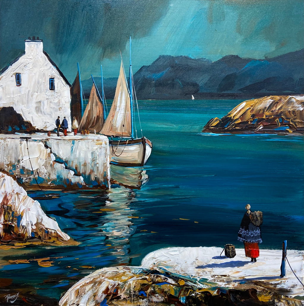 The White Boat, Emerald Water. by J P Rooney – Irish Art Plus