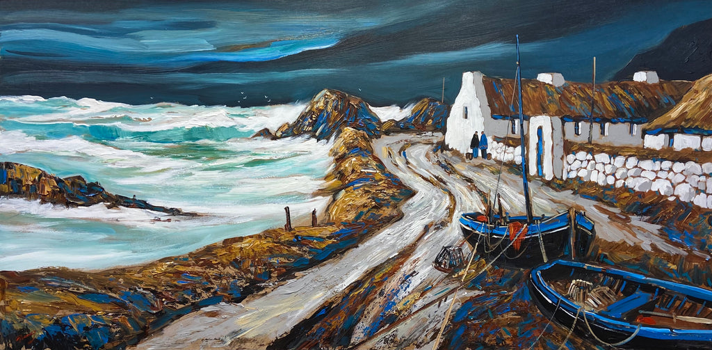The Old Fishing Cottage (Ballintoy) by J P Rooney – Irish Art Plus