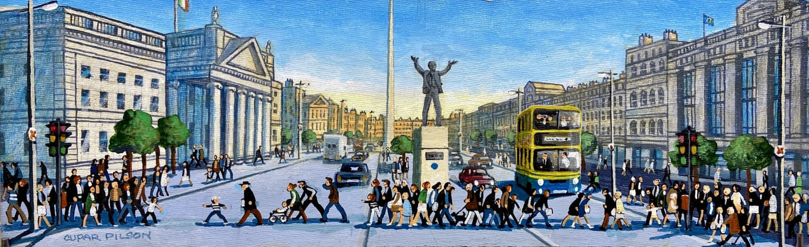Crossing O’Connell Street, Dublin. by Cupar Pilson – Irish Art Plus