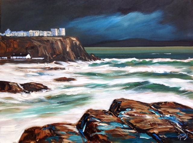 Sea Drama Near the Convent Castle, Portstewart by J P Rooney – Irish ...