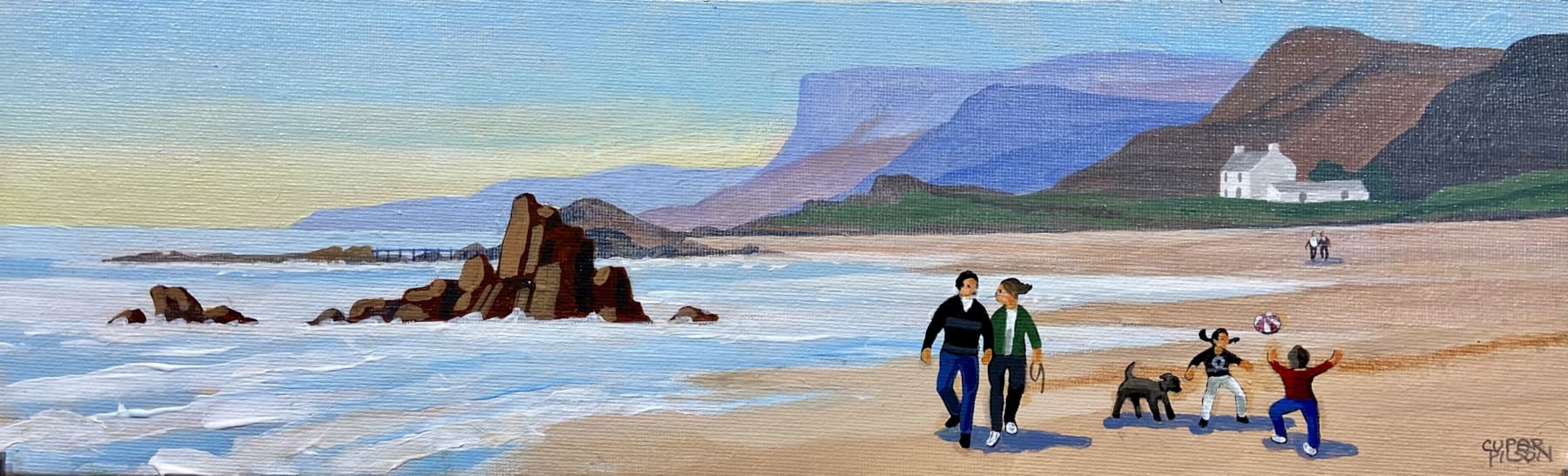 Walking Ballycastle Beach, Co.Antrim by Cupar Pilson – Irish Art Plus